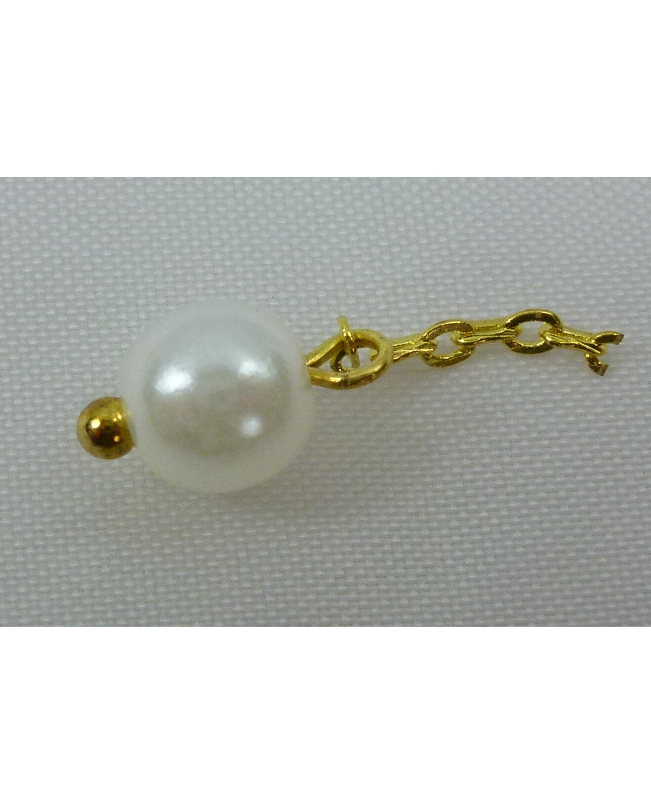 Nail Dangle - Pearl White with Gold Chain